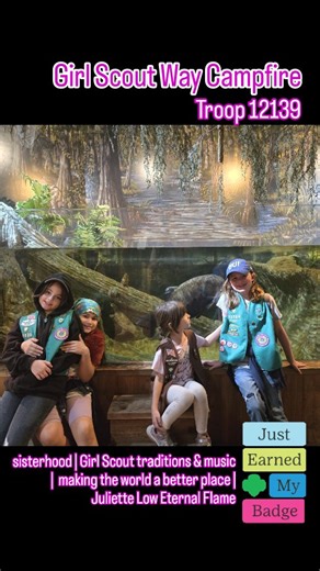 s'moresSWAPScampfiresongscandle ceremonymeeting women leaders Juniors Angelina, Elliott, Payton and Brownie Kaylee had a great time spreading sisterhood, enjoying Girl Scout traditions, exploring Girl Scout music, making the world a better place, and participating in a Juliette Low Eternal Flame ceremony. By the end of the night, they all earned their Girl Scout Way badge! #gstroop12139 gstroop12139 @gssefcouncil @girlscouts @loxrivcenter | Girl Scout Troop 12139 | Facebook