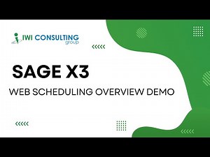 Sage X3 - Web Scheduling Overview Demo
