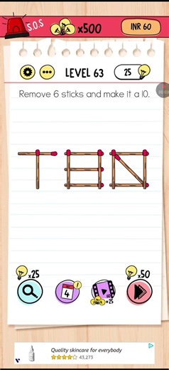 GAMEPLAY OF BRAIN TEST LEVEL 63 #57