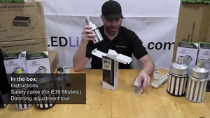 RuggedGrade 270W Aries IV Series - LED Corn Bulb - 39,150 Lumens - 277-480V - Color Selectable 3000K/4000K/5000K - E39 Base - Outdoor LED/Commercial Industrial Lighting - DLC 5.1 Premium