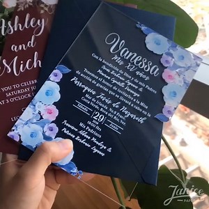 Check the process of making acrylic invitations with uv printing https://www.janicepaper.com/acrylic_wedding_invitations_c_69.html | Janice Paper