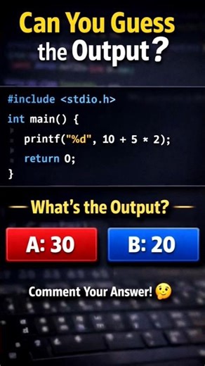Can you guess the output of this C program? 💻Comment your answer A or B 👇