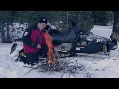 How to light a fire with your snowmobile