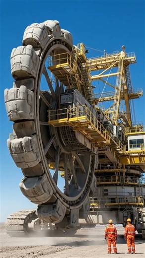 A huge bucket wheel excavator