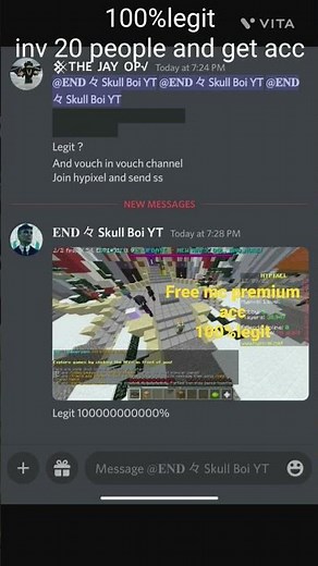 free minecraft premium acc|discord server!|