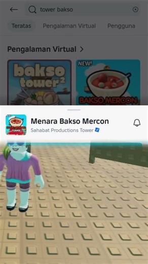 JJ GARAM CINA MAIN GAME ROBLOX TOWER BAKSO MERCON KEMIL 🥰