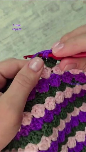 1 Row Repeat Cluster Stitch Crochet Pattern |Crochet Blanket #crochettutorial #easycrochet #knitting