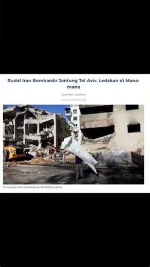 Rudal Iran Bombardir Jantung Tel Aviv, Ledakan di Mana-mana