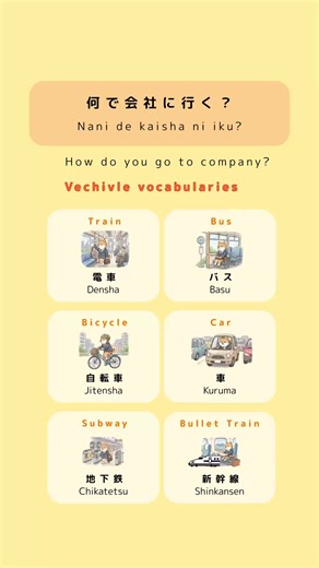 Learn 6 Japanese Vehicle Vocabulary Words