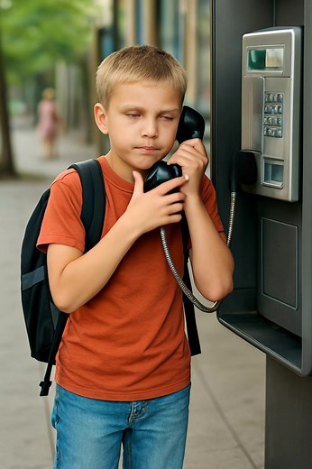 😨😱 Le garçon décida, pour s’amuser, de composer un numéro au hasard, mais le jeu prit fin au moment où des mots résonnèrent dans le combiné, des mots qui lui glacèrent le sang. Mark en avait déjà assez de compter les minutes avant l’arrivée de sa mère et errait sans but dans la cour de l’école. Pour s’occuper un peu, il donna un coup de pied à un caillou et aperçut soudain près de la clôture un vieux téléphone public. Les pièces tintèrent doucement dans sa poche, et une idée audacieuse surgit 
