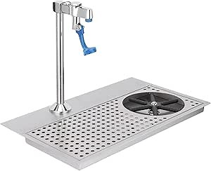 Glass Rinser, Commercial Stainless Steel Pitcher Rinser Cup Washer Multi Angle Water Outlet Cleaning Head Bar Glass Cleaning Rinser with Faucet, Plum Blossom Hex Cup Holder for Hotel Cafe Restaurant