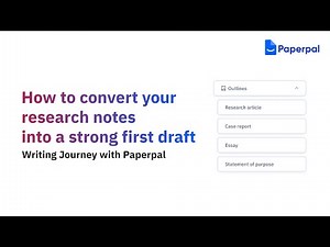 Convert your notes into a strong research paper draft | Paperpal