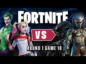 Joker & Harley Quinn vs Predator & Alien In Fortnite | Round 1 - Game 10