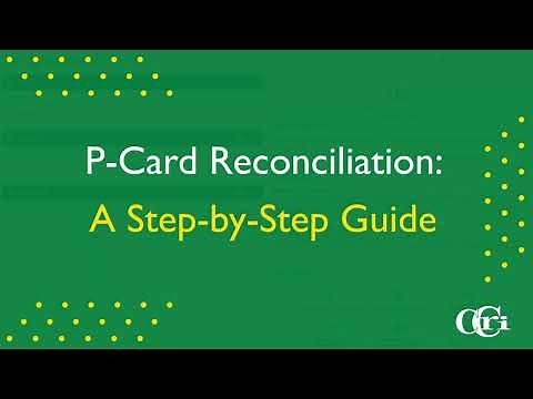 Creating a Monthly P-Card Expense Report (Reconciliation)