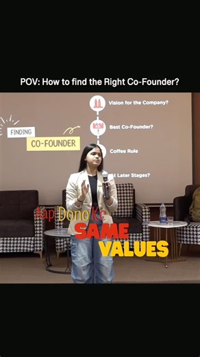 Isha Jhawar on Instagram: "If you’re looking for a Co founder or confused how to, Here’s a 3 step playbook: 1. You must have Same values but different skillsets! 2. You both must have the same vision and love for the brand 📈 3. The coffee rule (or chai if you prefer that 😉) You’re welcome, Now go find your work wife! 🤭👩‍💻 . . . . . [startup, cofounder, storytelling, found ka gyaan, startup advice] #viral #storytelling #entrepreneurship #trendingaudio #founder #entrepreneur #startup #cofound