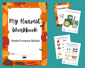 Harvest Preschool Learning Workbook: Early Years Activities (digital Download) - Etsy