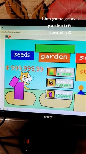 làm game grow a garden trên scratch p2