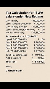 1.8M views · 1.6K reactions | Tax calculation for the salary of 18...
