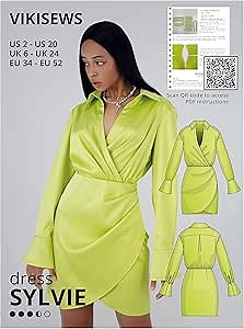 Vikisews Sewing Patterns for Women - Sylvie Summer Dress Sewing Pattern for Women, Size US2 - US20 Plus Size - Appropriate for Beginners with Easy to Follow Sewing Instruction