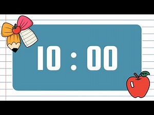 10-Minute Timer | With Upbeat Playful Music & Alarm Bell | Cute School Notebook and Apples Theme ✏️🍎