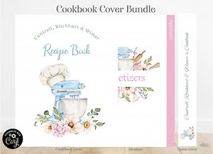 Custom Recipe Book Cover: Floral Design, 13 Dividers (digital Download) - Etsy