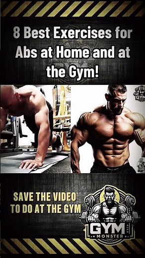 8 Best Exercises for Abs at Home and at the Gym! 🔥 #absworkout#sixpackabs#coreworkout#abexercises