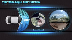 Dash Cam Car Camera WiFi, 360° Full View, 230° Wide Angle, 1080P FHD, 24/7 Parking Mode, Mini Dashcam Dash Camera for Cars Dashboard Camera Recorder, Support 128GB Max (Not Included)