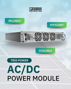 Power up with flexibility and efficiency! ⚡ The TRIO AC/DC High Power Module is built for seamless energy conversion and scalable performance:  Bi-directional power conversion for optimized energy use ⚙️ Modular expansion to grow with your power needs ➡️ Front access design for easy installation and maintenance Designed for high-power industrial applications, this solution keeps your operations running smoothly. | Phoenix Contact SEA | Facebook