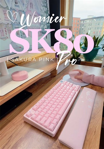 I’ve been seeing this keyboard all over my WFH besties’ feeds… and as a true pink girlie, I had to get the Womier SK80 Pro 💗✨ @Womier Keyboard It’s so pretty, smooth to type on, and the RGB lights are insane 🤩 it even comes with the cutest wrist rest   mouse pad set 😍💖 #womier #creamykeyboards #tiktokshopblackfriday #tiktokshopcybermonday #techtok