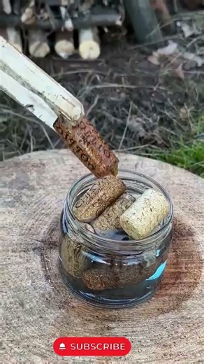 Ultimate Survival Hack Wine Cork Fire Starter 🔥 #SurvivalHacks #camping