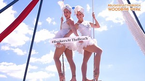 The Silver Starlets is an all female aerial acrobatic show. Full of glam, glitz and glitter, The Starlets use a 20 foot high free-standing aerial rig for their stage. They twist, tumble, bend, climb and fall, getting the audience cheering, laughing and sometimes even dancing right along with them. But don't let their tutus fool you because The Silver Starlets captivate their audience with family friendly charm, beautiful grace, and amazing strength, these girls don't sweat... they sparkle! #busk