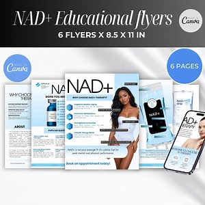 NAD  Flyers, Nad  IV Therapy Educational Flyers, Iv Therapy Marketing, Iv Infusion Flyers, IV Drip Flyer Canva Template, Iv Therapy Canva - Etsy