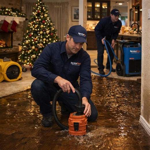 A burst pipe can turn holiday cheer into chaos — fast.  When it happens, speed and expertise matter. We respond quickly, stop the damage, and guide you through the following steps with care.  24/7 emergency response — call now 855-883-4778 Visit www.callservicefirst.com #BurstPipe #EmergencyRestoration #HolidayDisaster #ServiceFirst #WaterDamageExperts #SoCalEmergency | ServiceFirst Restoration, Inc. | Facebook