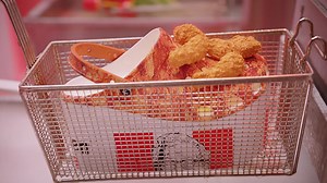 Crocs with chicken bombed by official collaboration of Kentucky Fried Chicken and Crocs