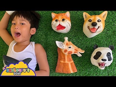 ZOO Animal Puppets! "Skyheart Toys" learn wild animal toys safari hand