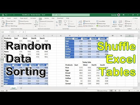 Shuffle an Excel Table with Random Sort Order