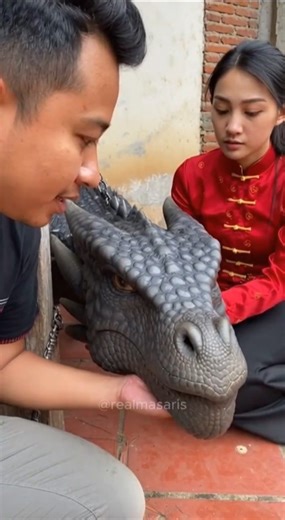 Naganya lagi di gangguin anjing kampung #shorts