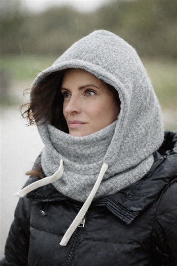Handmade Wool Balaclava: Trendy Winter Hood With Cotton Lining - Etsy