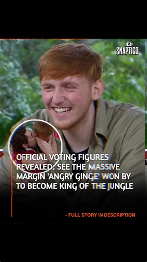 SnapTigo on Instagram: "I'M A CELEB VOTING PERCENTAGES REVEALED AS ANGRY GINGE CROWNED KING OF THE JUNGLE ITV has officially released the voting figures for the *I'm A Celebrity... Get Me Out of Here!* 2025 final, and they confirm that YouTuber **Angry Ginge** (Morgan Burtwistle) secured the crown in an absolute landslide. The data reveals that the "Ginge Army" turned out in force, with Morgan securing a staggering **58%** of the final vote to win, leaving the runner-up trailing significantly be