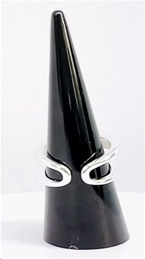 925 Silver Double Band Ring | Adjustable Sculptural Elegance #jewelhubcouk #finejewellery