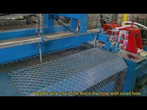 Double wire chain link fence making machine.