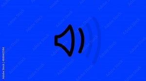 4K Vector Animation: Sound Icon on Isolated Background with Alpha Channel. Audio, Music, and Sound Technology Symbols.