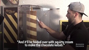 11M views · 37K reactions | Step inside the UK's first chocolate kebab shop. | Insider International | Facebook