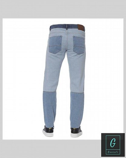 Casual Men Jeans – Mid-Rise Colorblock