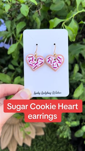 Sugar Cookie Heart Earrings: Trendy Polymer Clay Jewelry