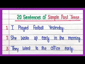 20 sentences of simple past tense || 20 examples of Simple Past Tense in English grammar