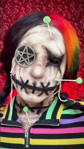 Voodoo Doll Makeup 🖤 #voodoodoll #makeup #halloween #makeuptutorial IB: @annamurphyyy