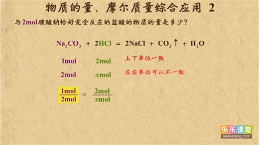 17 物质的量和摩尔质量的应用2——用于化学方程式的计算