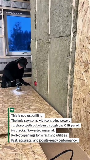 This Drill Cuts Perfect Holes in OSB Floors Fast #construction #tools #shorts