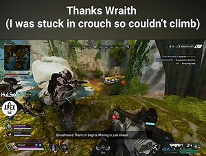 122K views · 1K reactions | • Thanks Wraith (I was stuck in crouch so couldn’t climb) • • low ammo? improvise. teammate down? adapt. and then, overcome • • Shhh! They don't know you're here. Don't do anything suspicious • • Ring takes my 20 bomb • • Uh uh, maybe... • Follow Apex Legends Meme or I'll delete your Apex account  #ApexLegends | Apex Legends Meme | Facebook